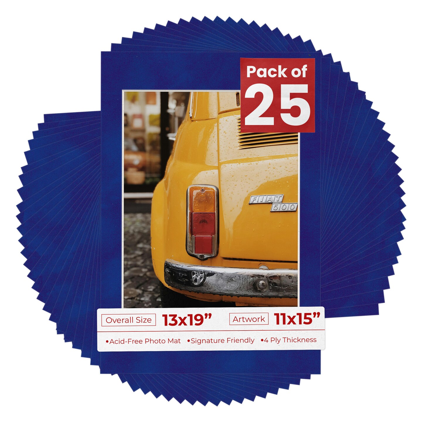 Royal Blue Suede Mat Board for 13x19 Frames - Fits 11x15 Photos, Color ...