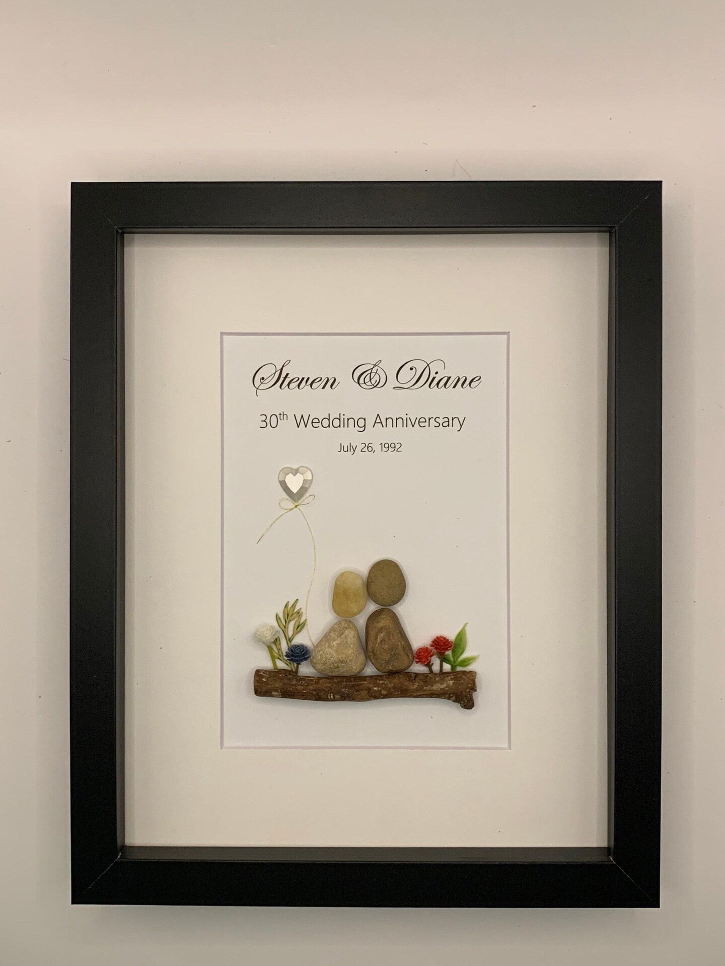 Personalized 30th wedding anniversary pebble art, Pebble art family ...