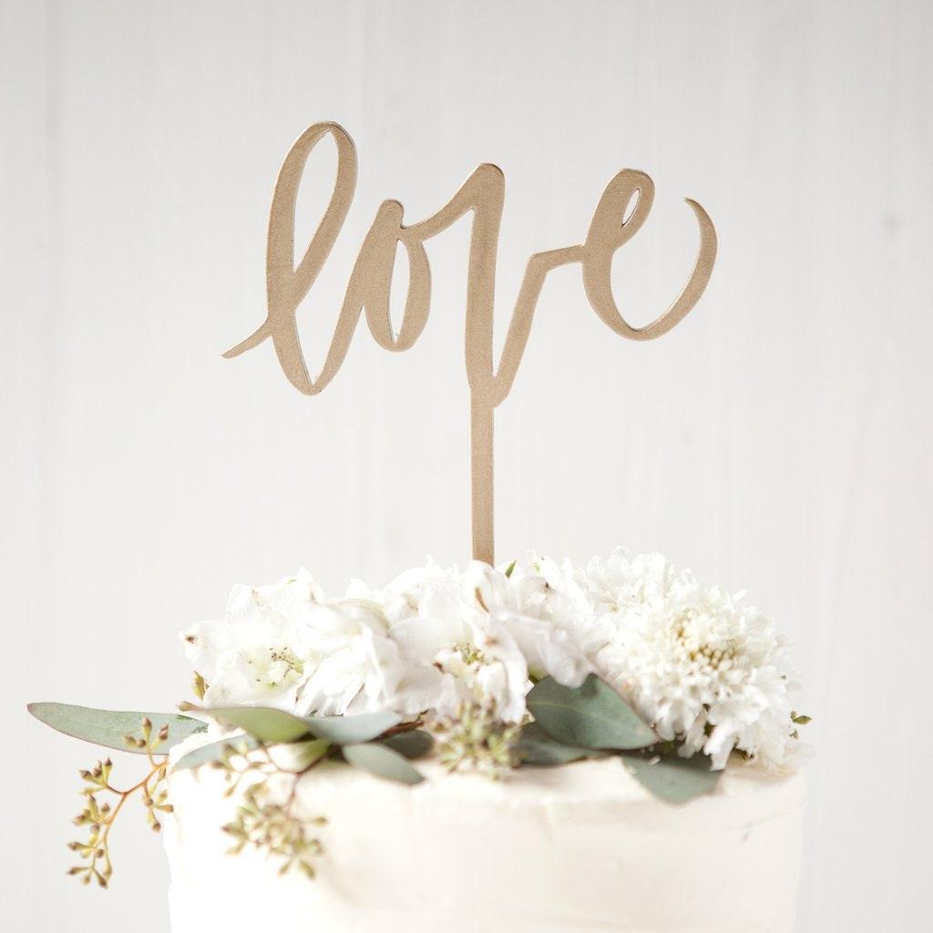 Metallic Love Wedding Cake Topper-Laser Cut Statement Toppers ...