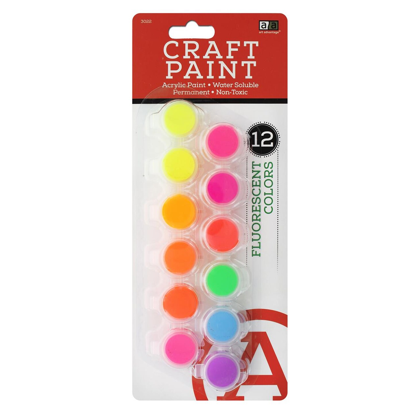 Art Advantage Acrylic Paint Pot Set, Fluorescent Colors, 12pc – Mini ...