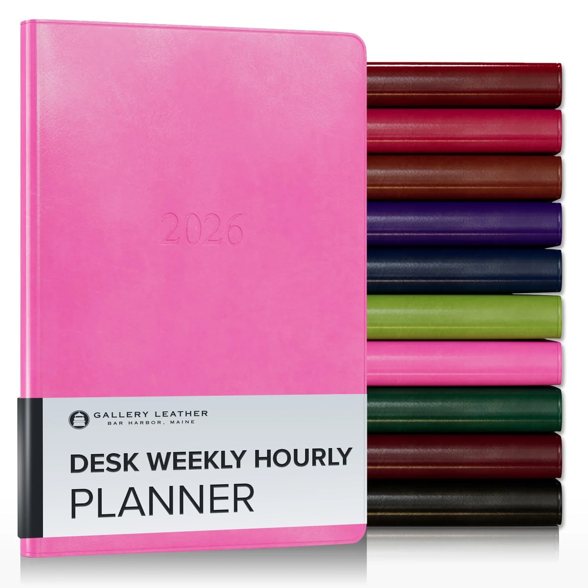 Gallery Leather Desk Hourly Weekly Monthly Planner 2026, Elegantly ...