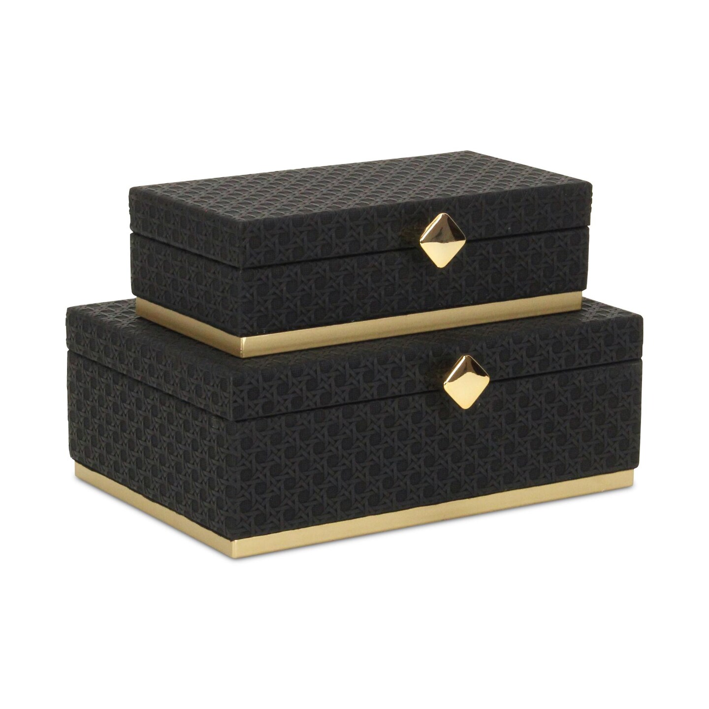 Contemporary Home Living Handcrafted Rectangular Rattan Storage Boxes ...