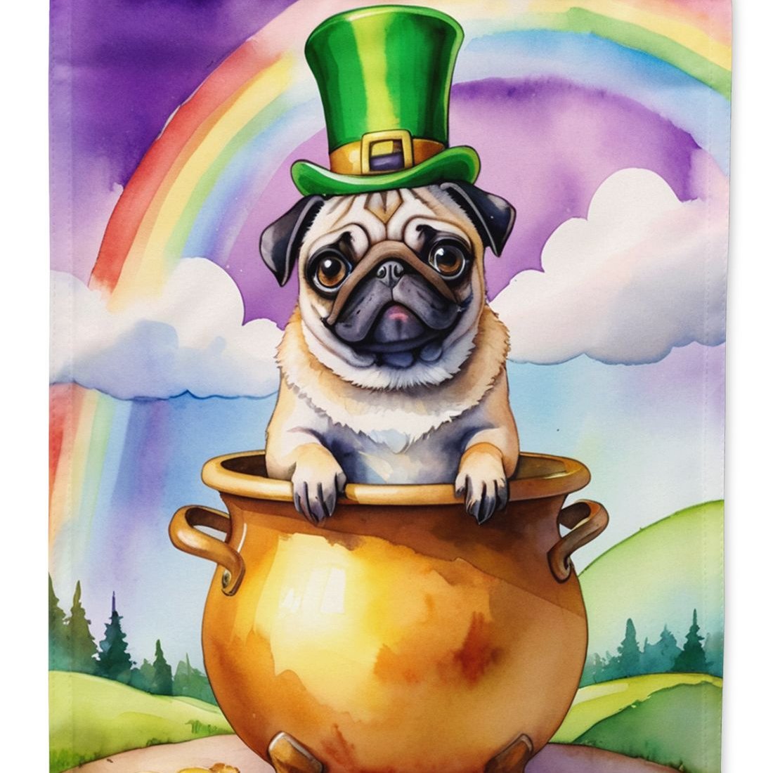 Edge Collections - 28" X 40" - Multicolor - Pug St Patrick’s Large Flag ...