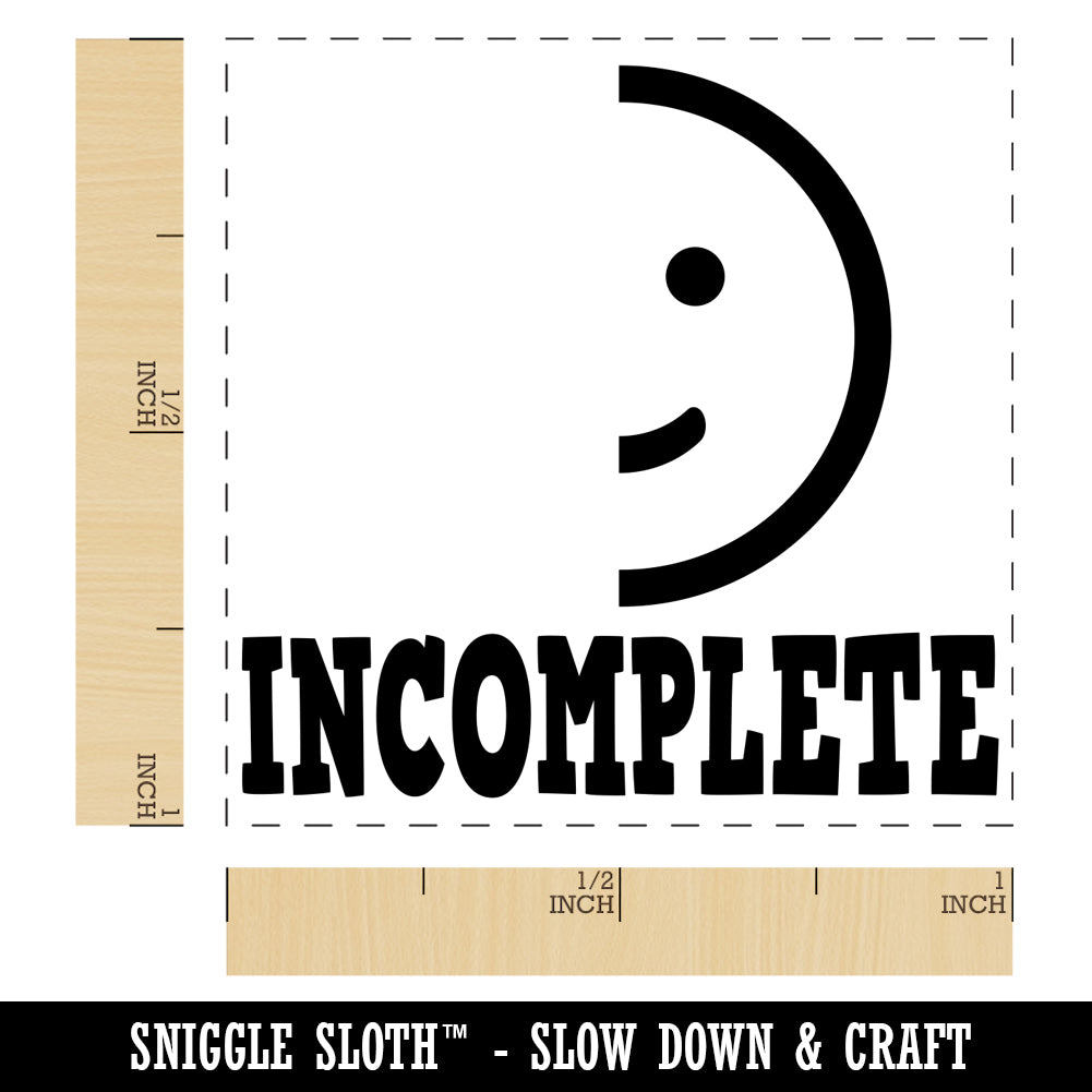 Incomplete Half Happy Face Teacher Correction Self-Inking Rubber Stamp ...