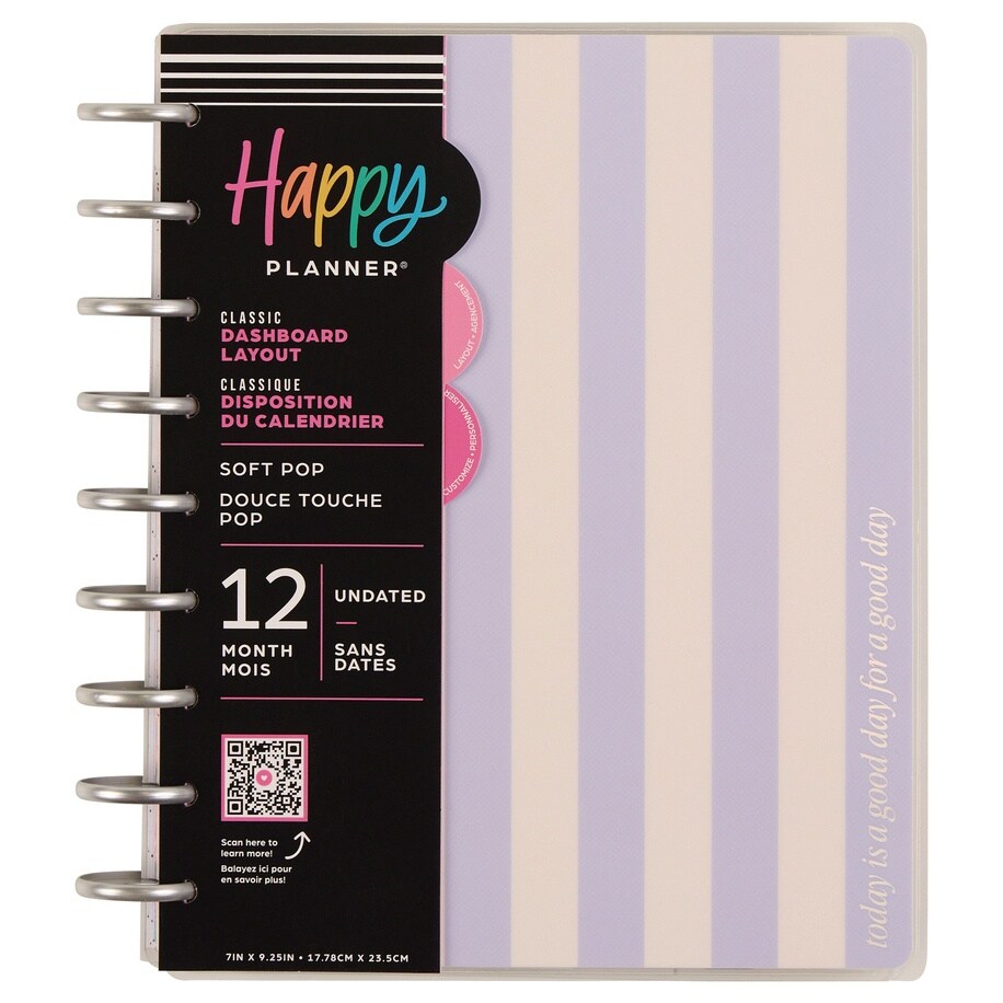 Happy Planner 12-Month Undated Classic Disc Bound Planner-Soft Pop ...