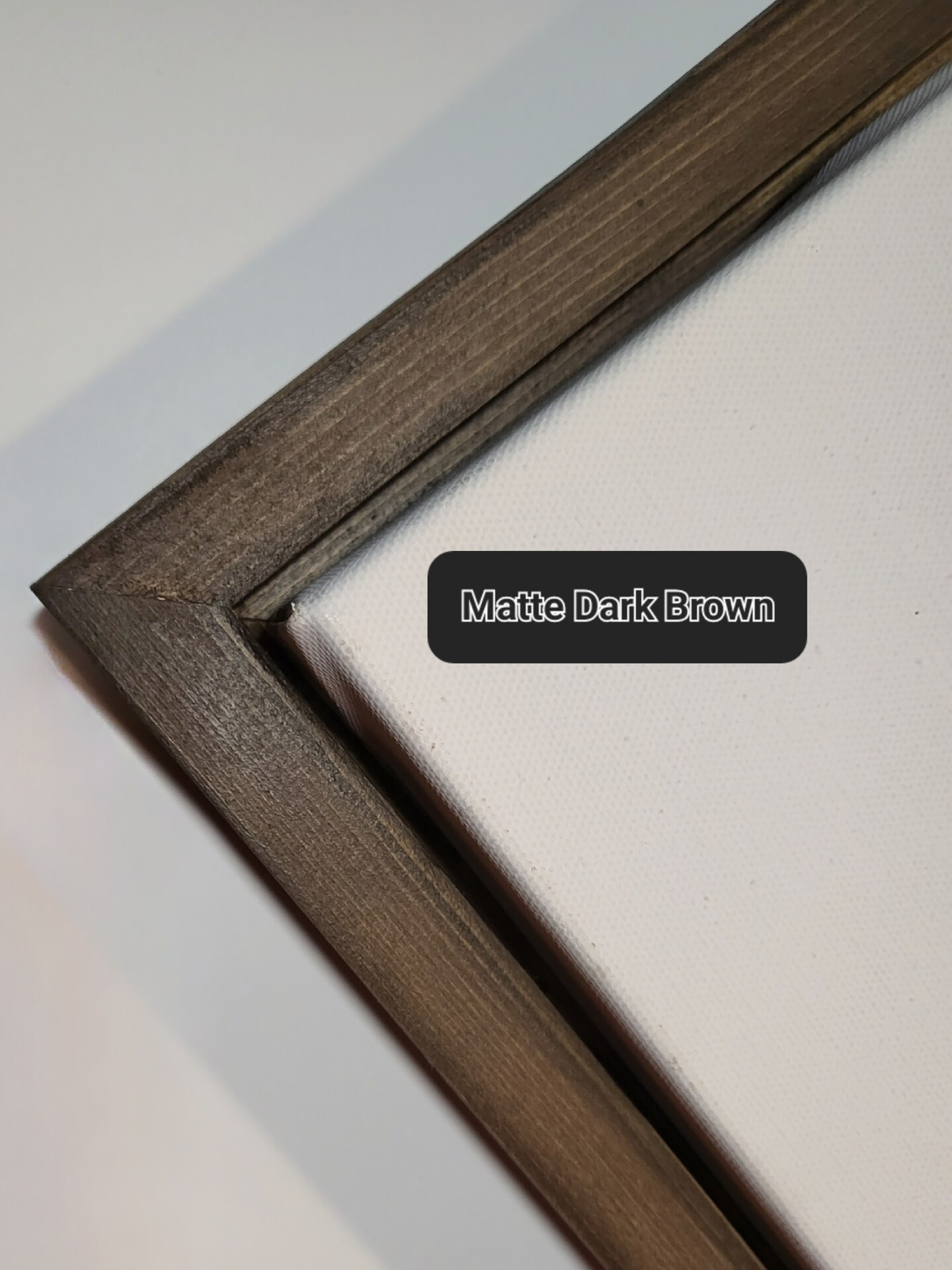 *Matte Dark Brown* Thick Border Canvas Floating Frame, Made-to-Order Canvas Frame, Solid Wood ...