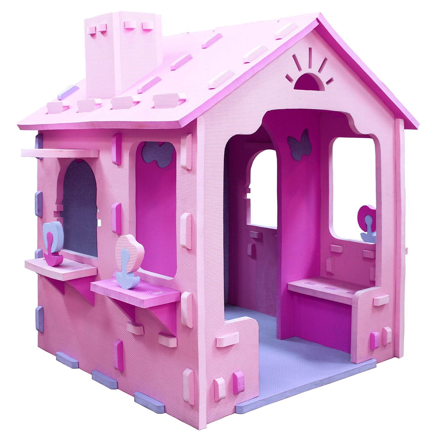 Indoor Play Cottage with Roof, Chimney for Imaginative Play, Color ...