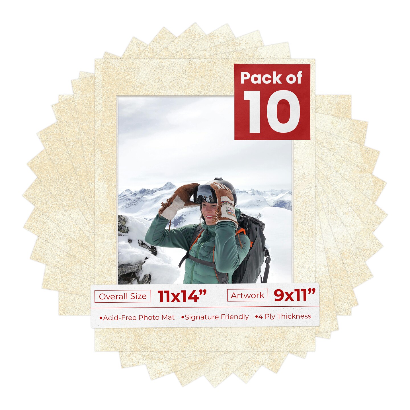 Earthen Off White Mat Board for 11x14 Frames - Fits 9x11 Photos, Color ...