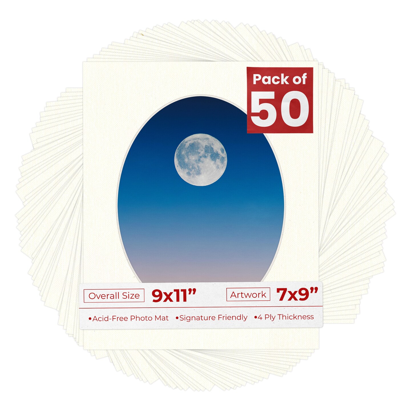 Beige Canvas Mat Board for 9x11 Frames - Oval Opening for 7x9 Photos ...