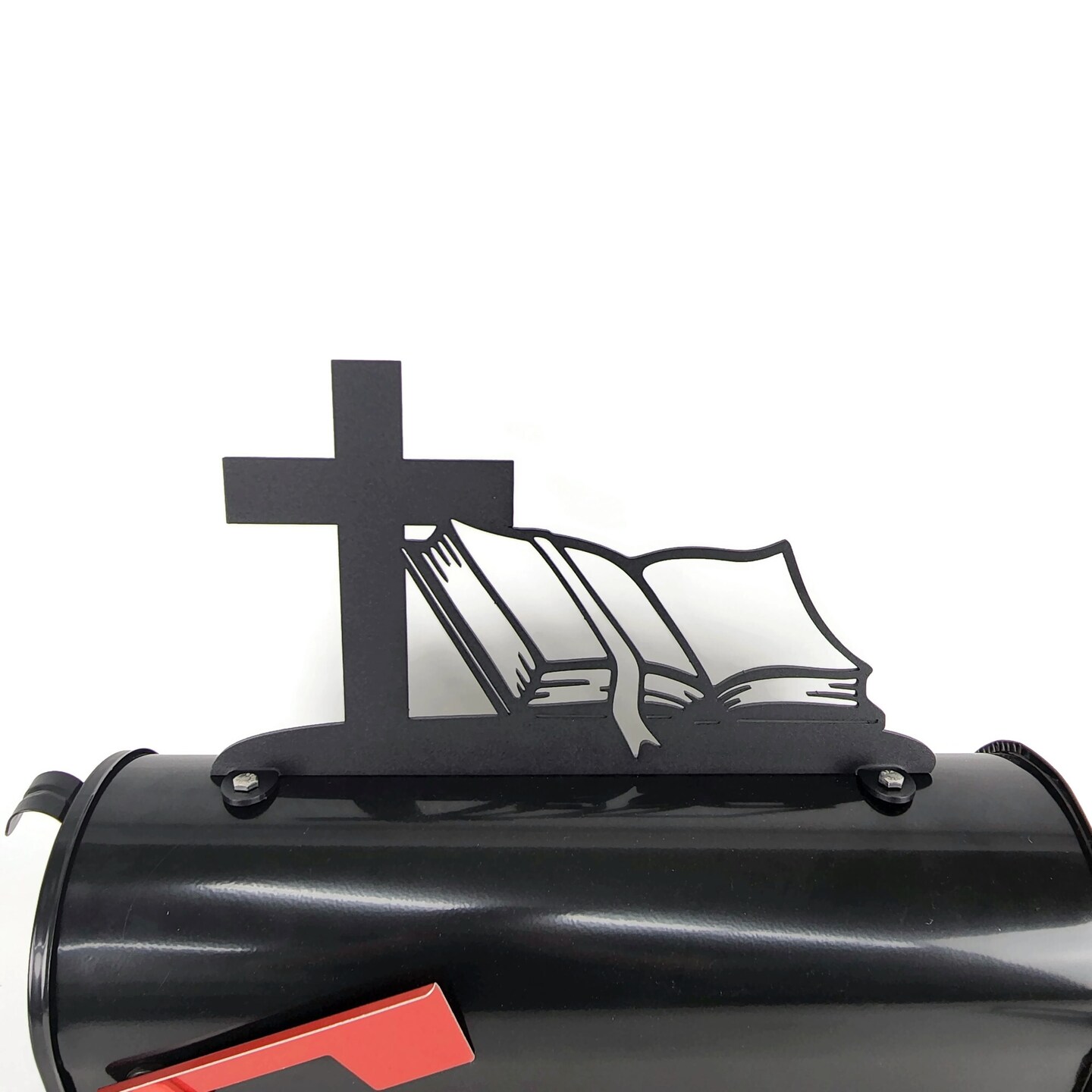 Cross and Bible Metal Mailbox Topper 8 Inches Tall - Does Not Include a ...