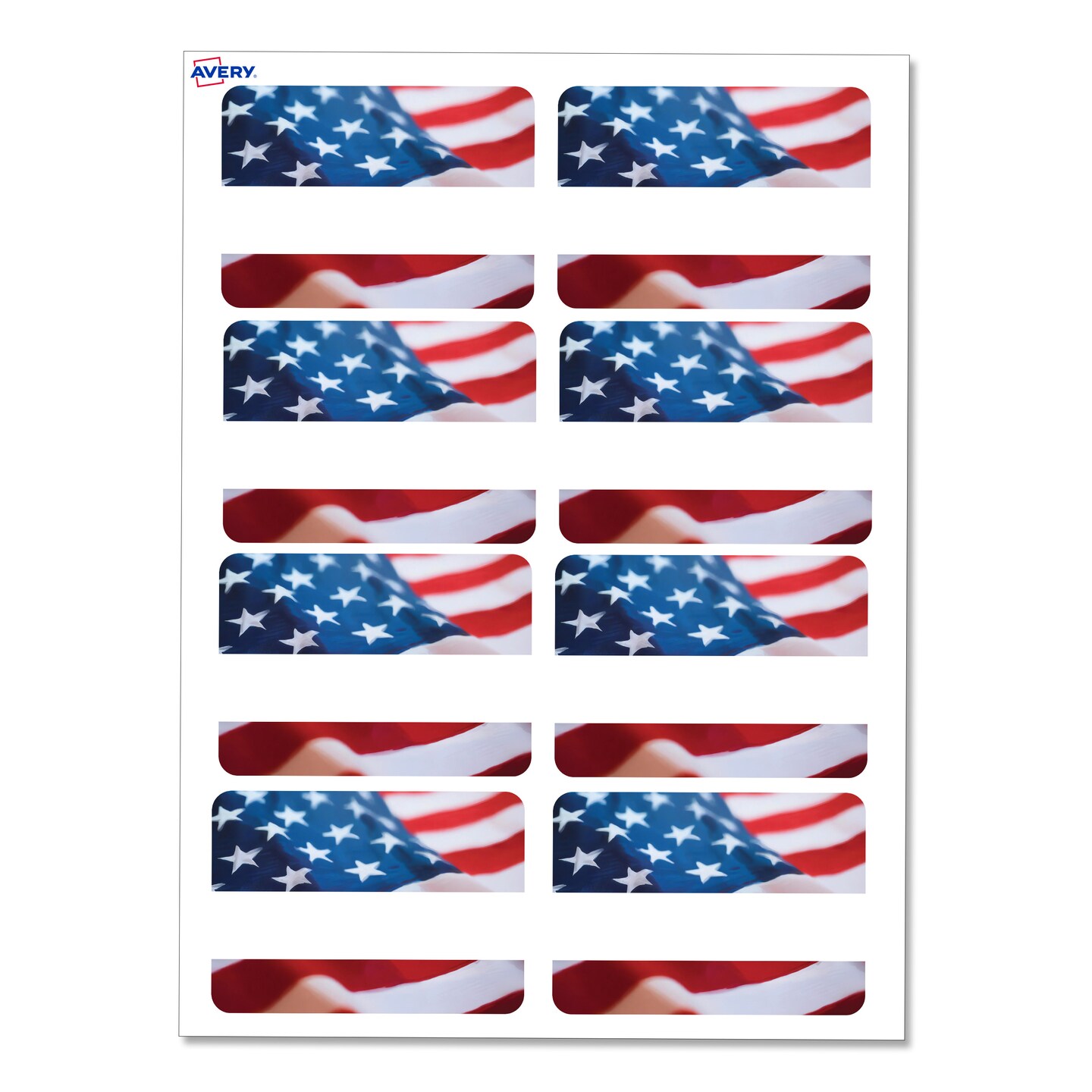 Avery American Flag Traditional Adhesive Name Badges, 2-1/3" x 3-3/8 ...