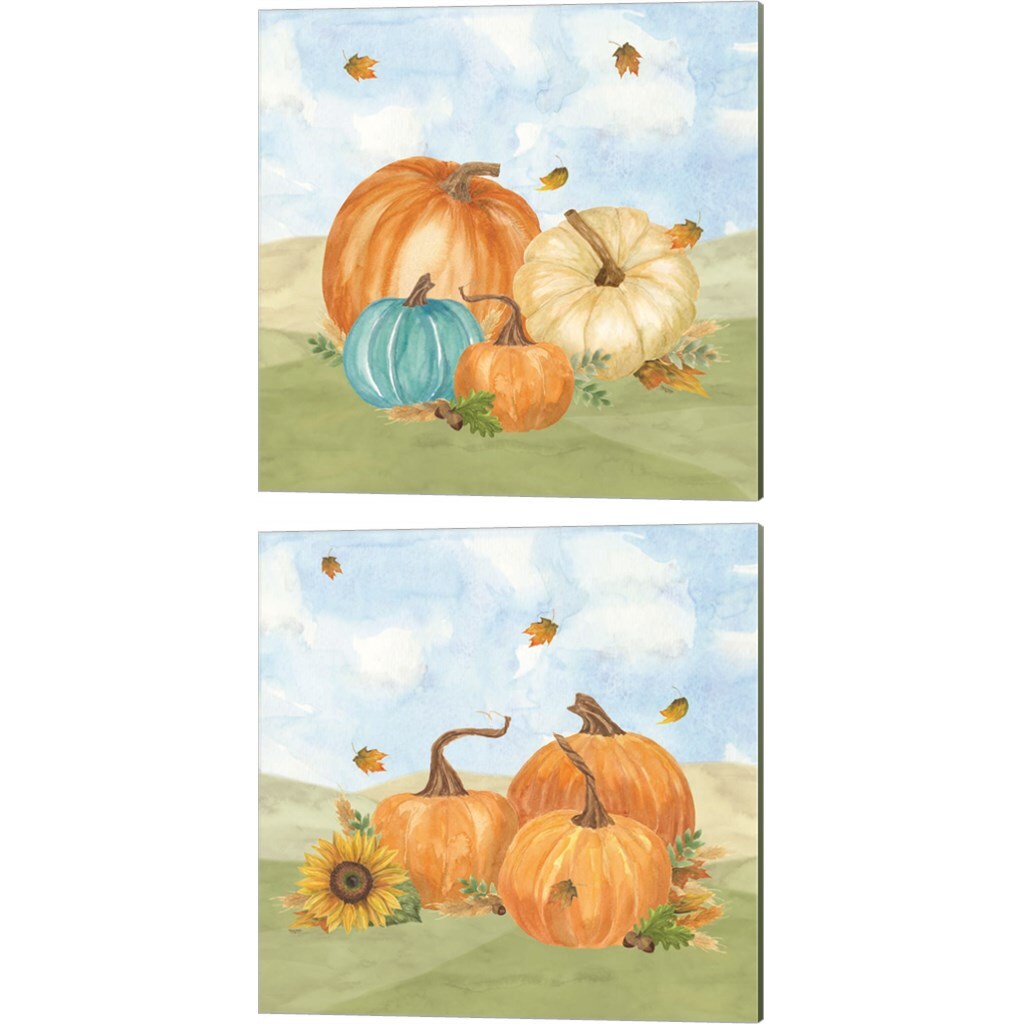 Fall Sunshine B by Tara Reed 14" x 14" Canvas Wall Art (Set of 2 ...
