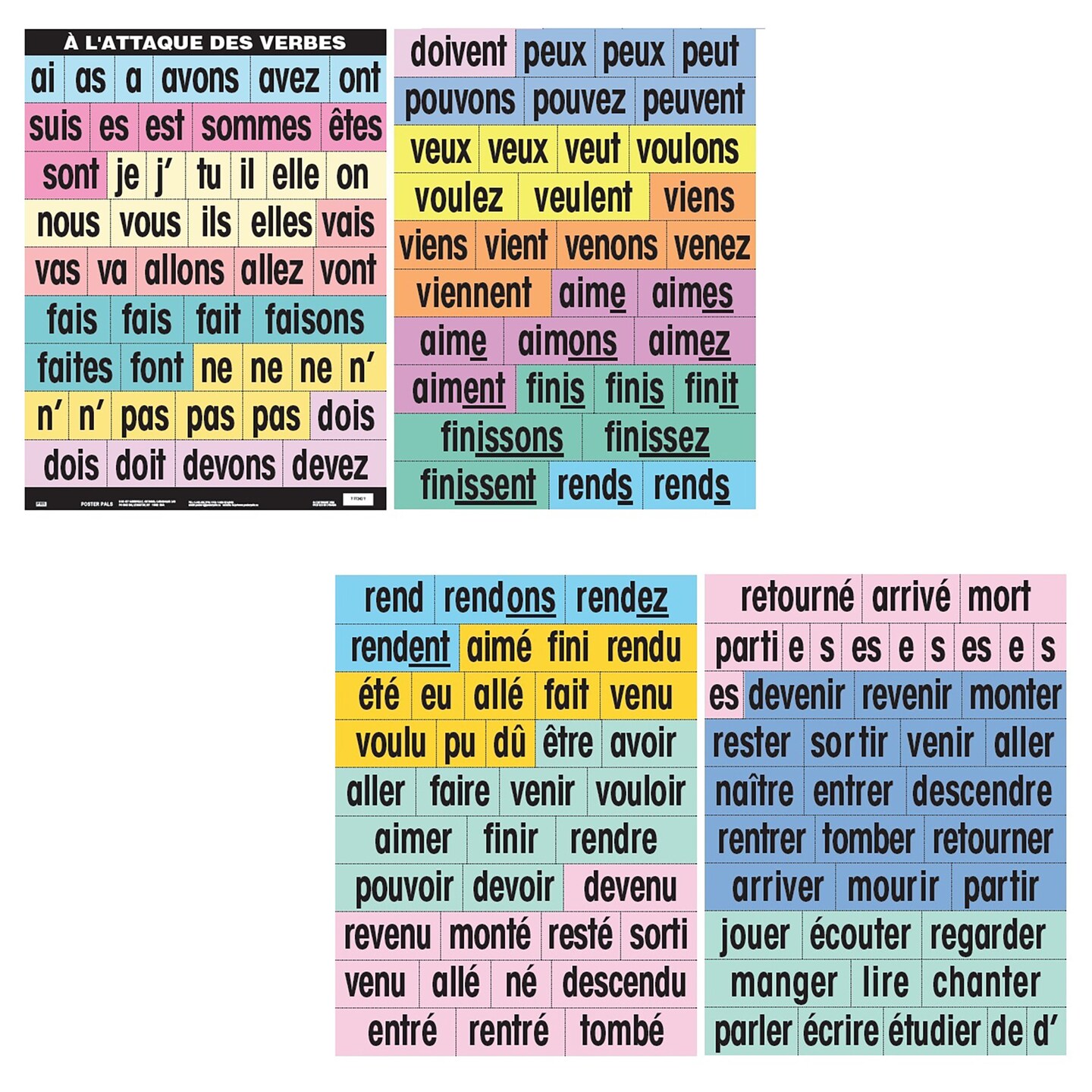 Poster Pals French Educational & Language Teaching Verb Vocabulary Card ...