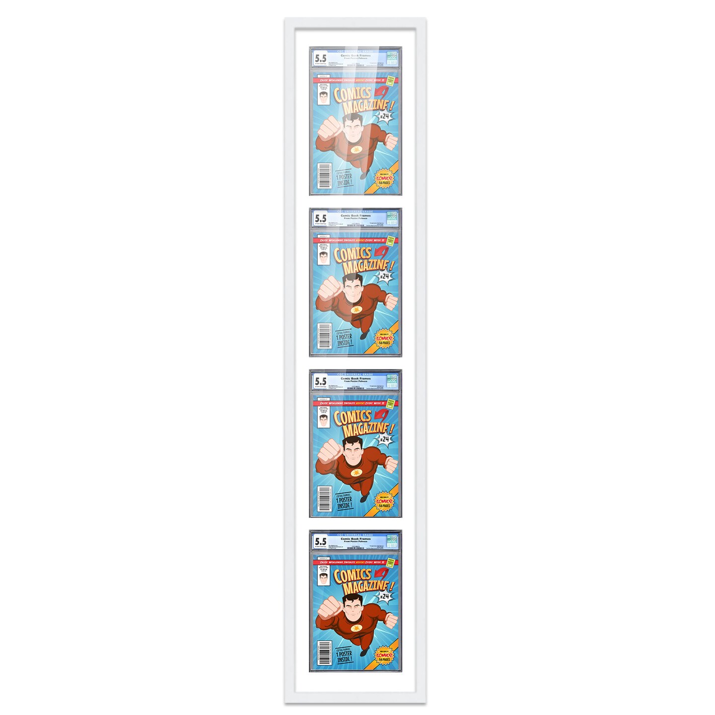 Comic Book Display Frame for Graded Comics - White Wood Comic Frame ...