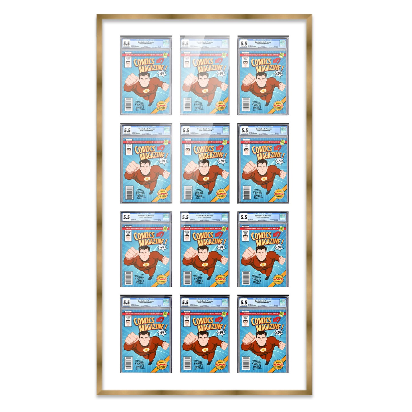 Comic Book Display Frame for CGC, PGX Graded, Slabed Comics - Bronze ...