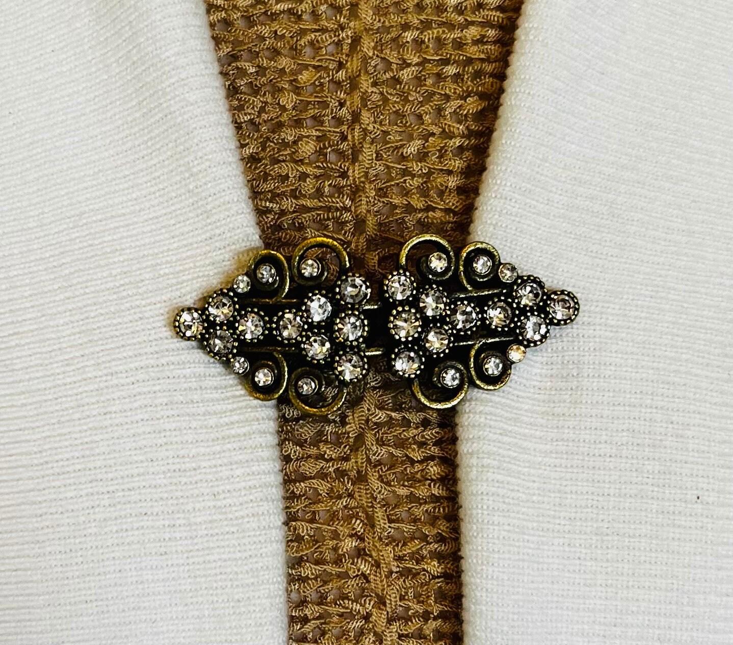 Sweater Clips Bridal Rhinestone Sweater Clip Floral Cardigan Clasp Sweater Clips Jewelry Gift Gifts for Her by Fabulici MakerPlace by Michaels