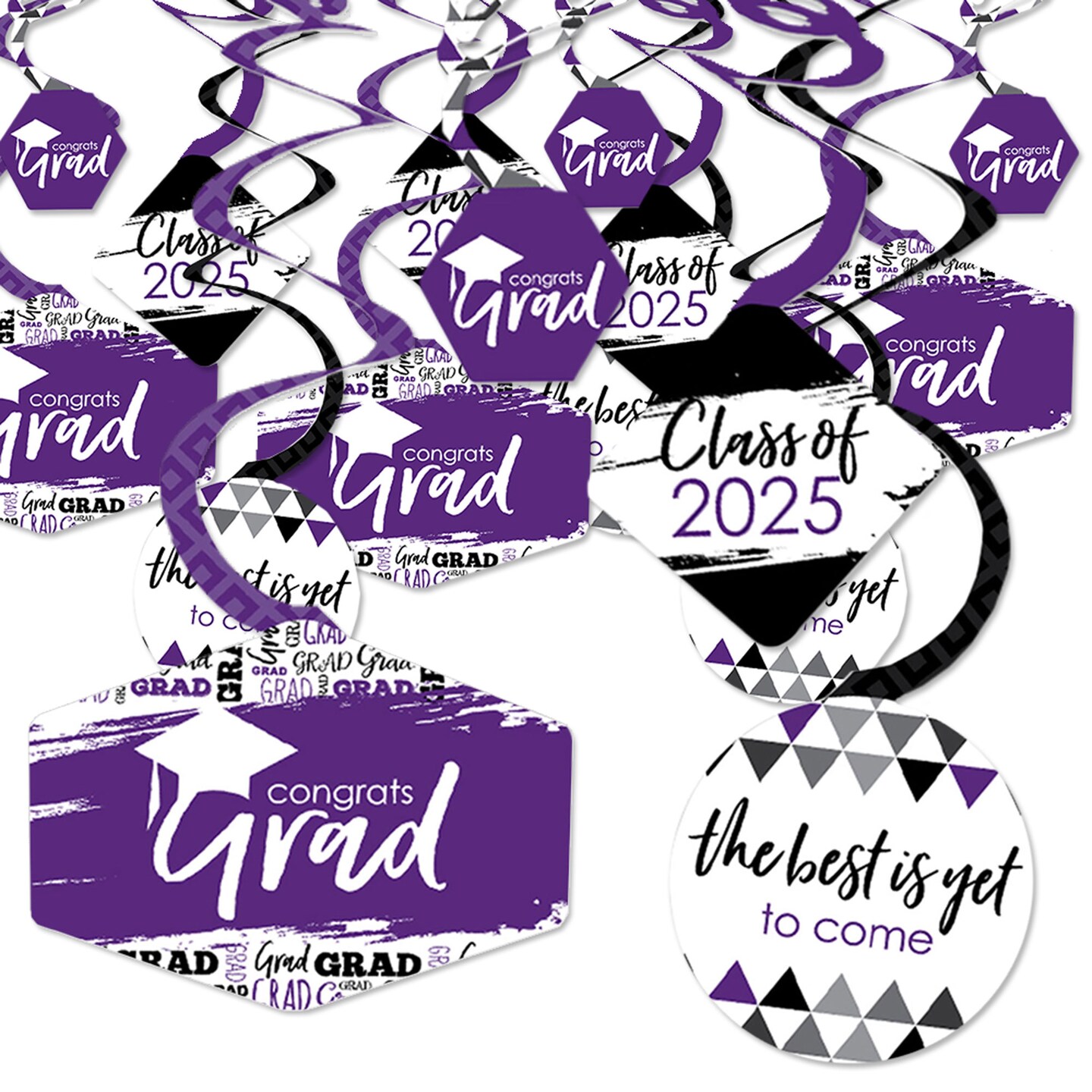 Big Dot of Happiness Purple Graduation Class of 2025 Decorations ...