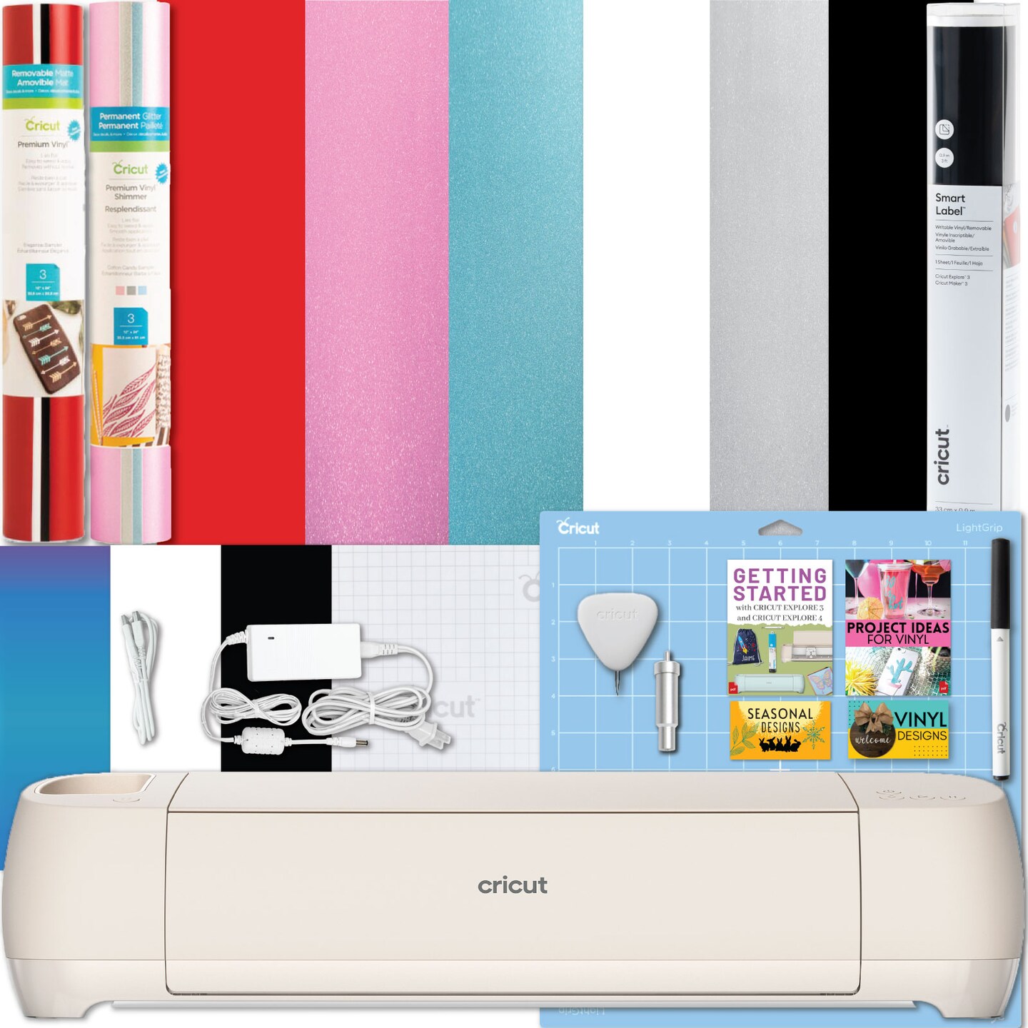 Cricut Explore 4 Cutting Machine and Vinyl Rolls with Smart Writable ...