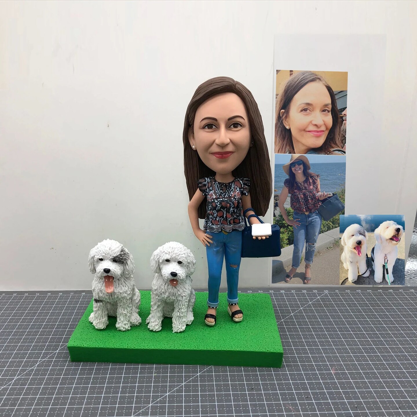Custom Wife Bobbleheads With 2 Pets, Custom Girlfriend Bobbleheads With ...