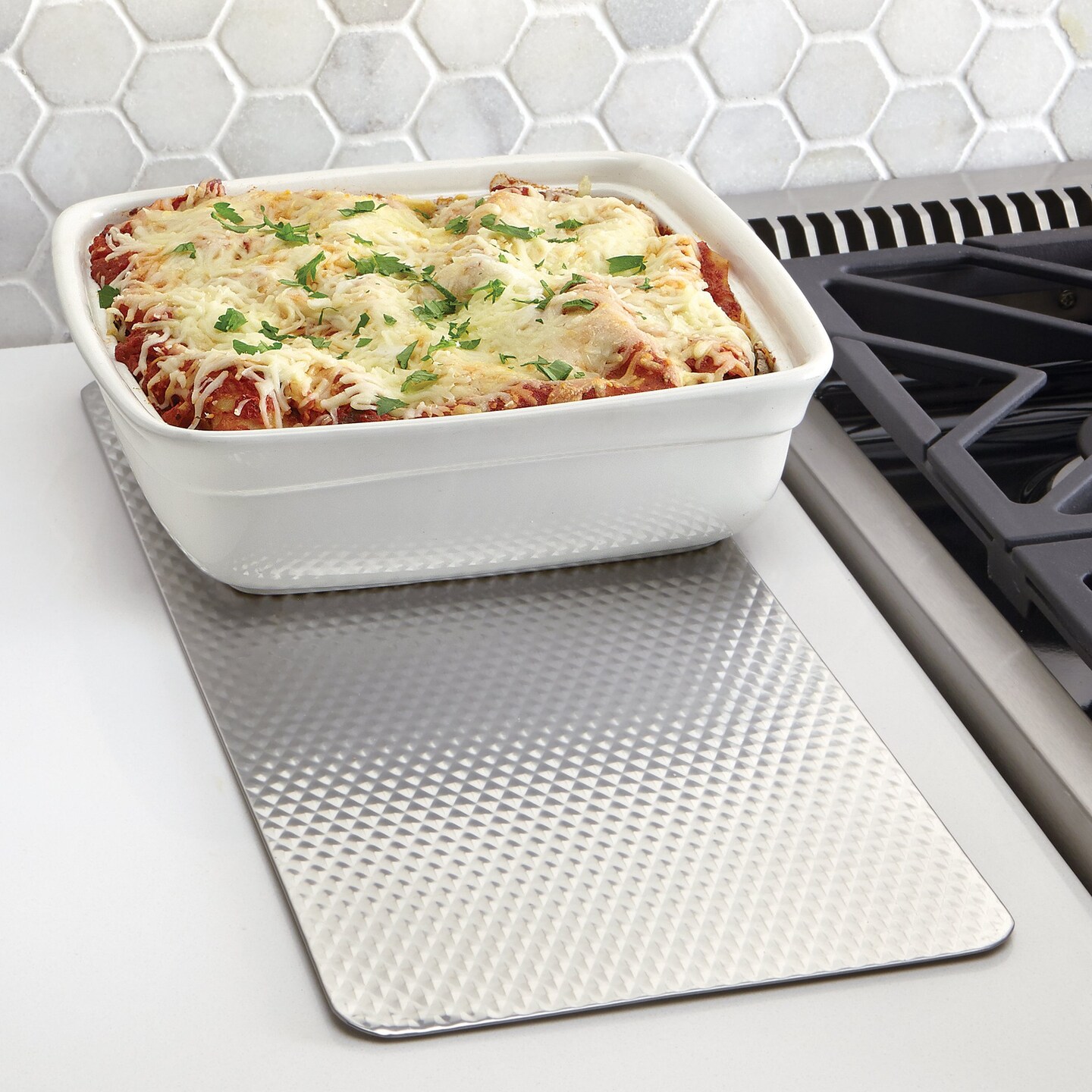 Collections Etc Insulated Kitchen Countertop Mat, Color: Silver, Count ...
