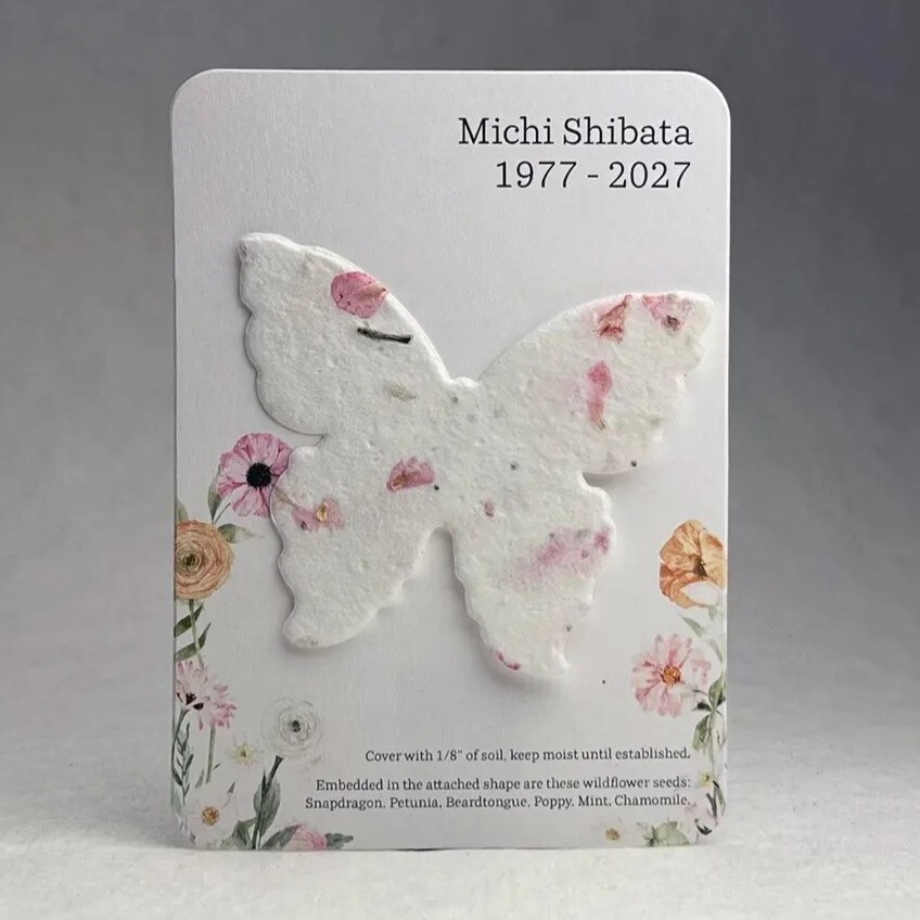 Custom Recycled Cards with Wildflower Seed Paper Butterfly - Memorial ...