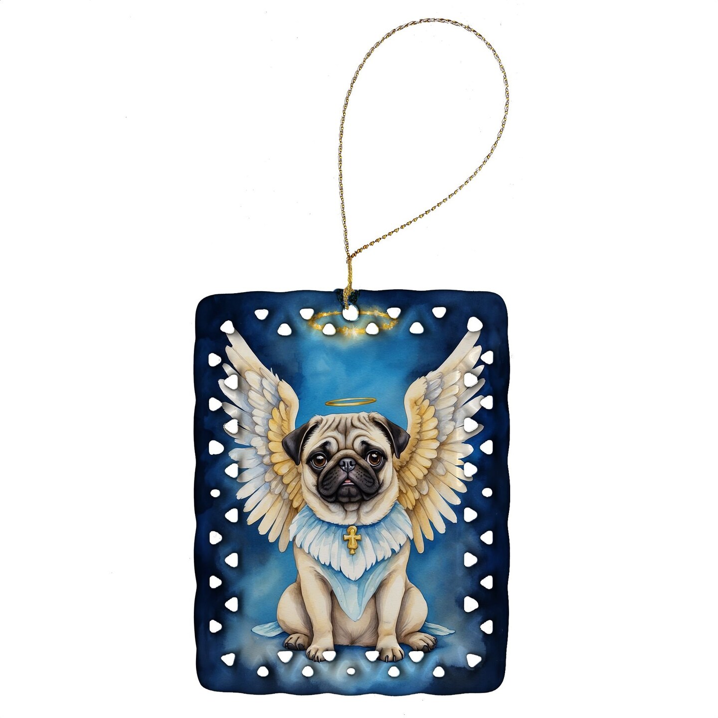 Edge Collections - 2.80" X 0.15" - Multicolor - Pug My Angel Porcelain ...