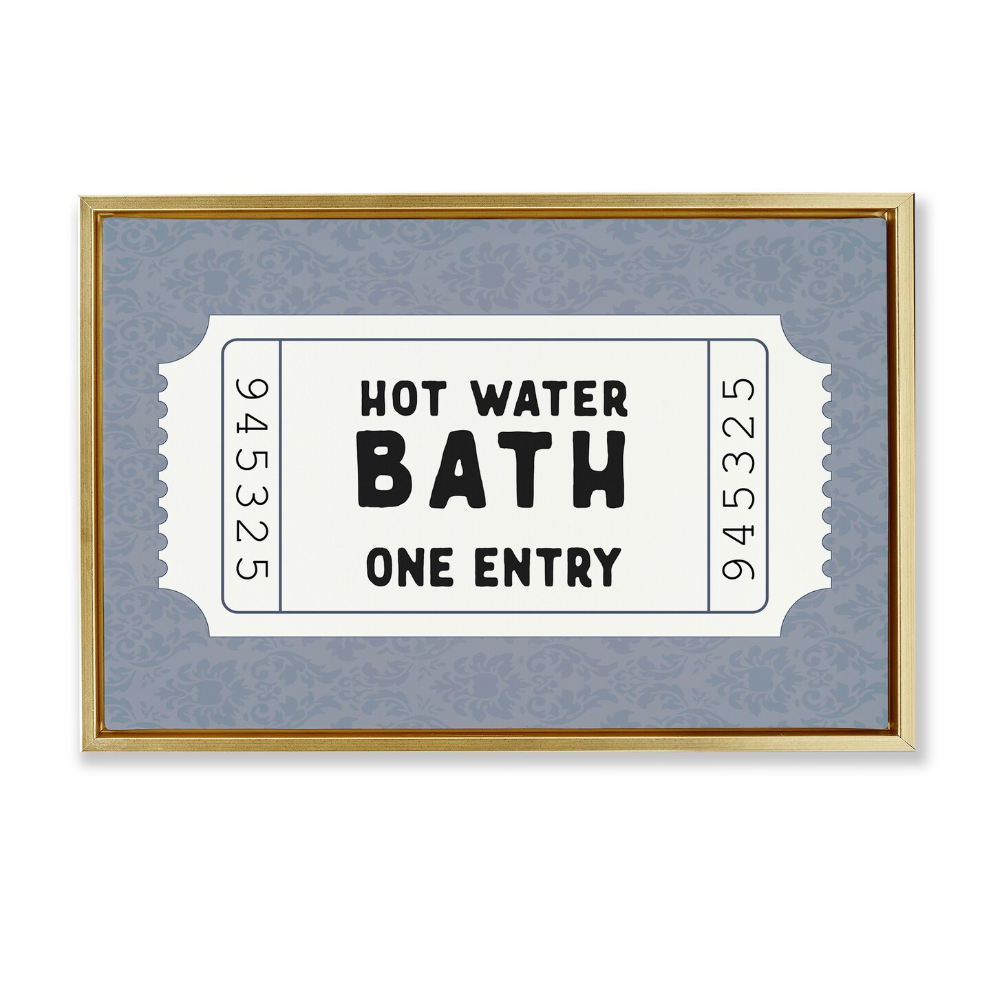 Stupell Industries Retro Bathroom Ticket Floating Frame, design by ...