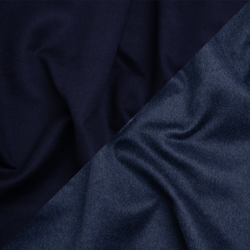 1 Yard Italian Bright Navy Cashmere Double Cloth Coating Solid Wool ...
