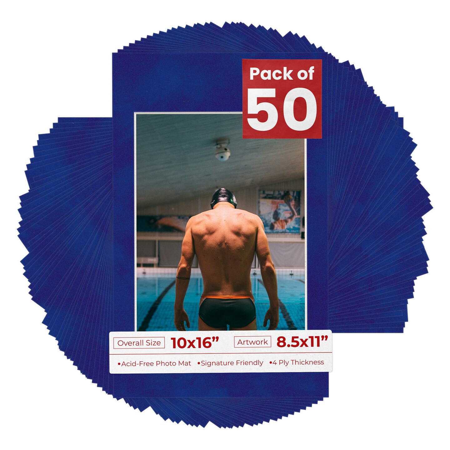 Royal Blue Suede Mat Board for 10x16 Frames - Fits 8.5x11 Photos, Color ...