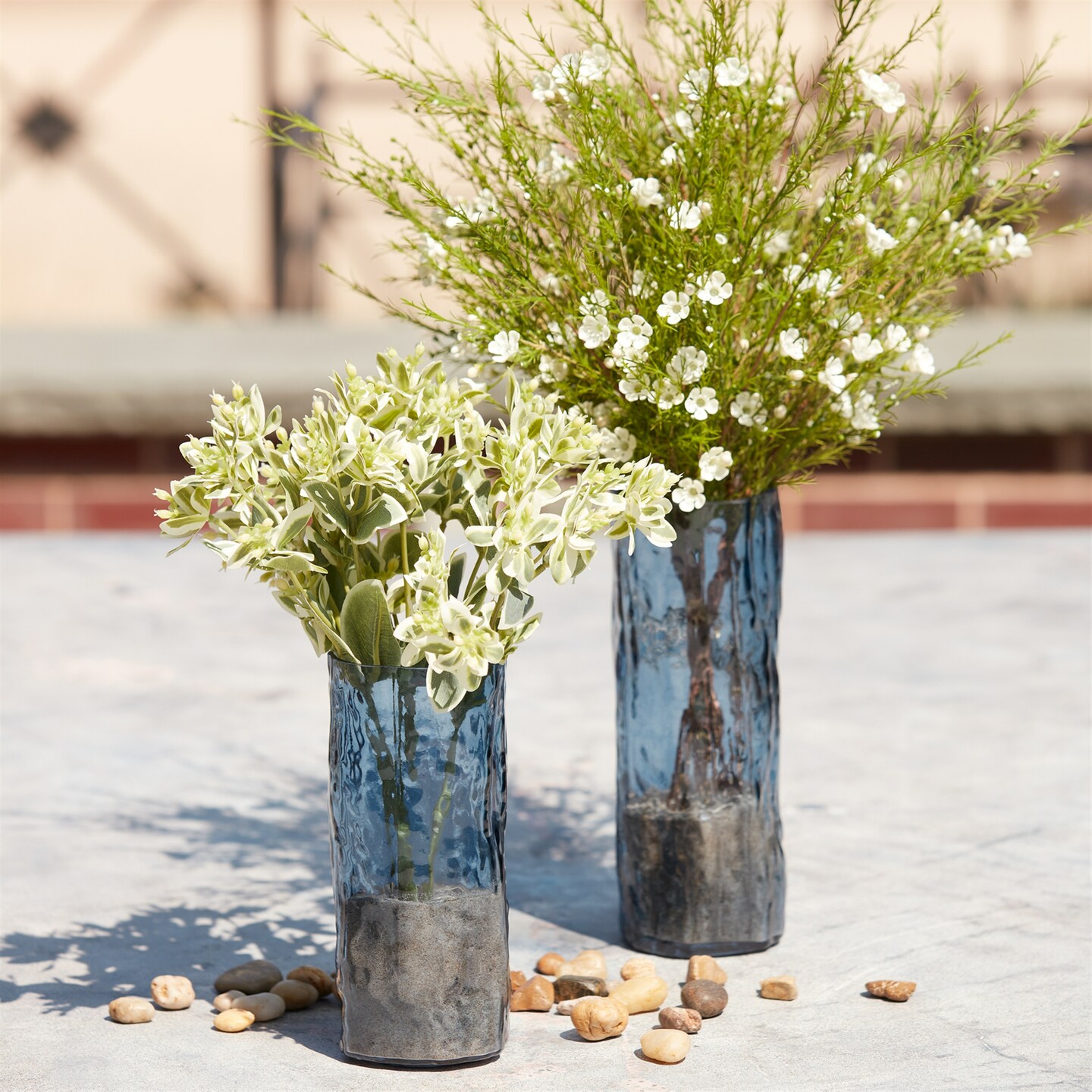 Melrose Wavy Glass Cylindrical Vases - 9.75" - Set of 2 | Michaels