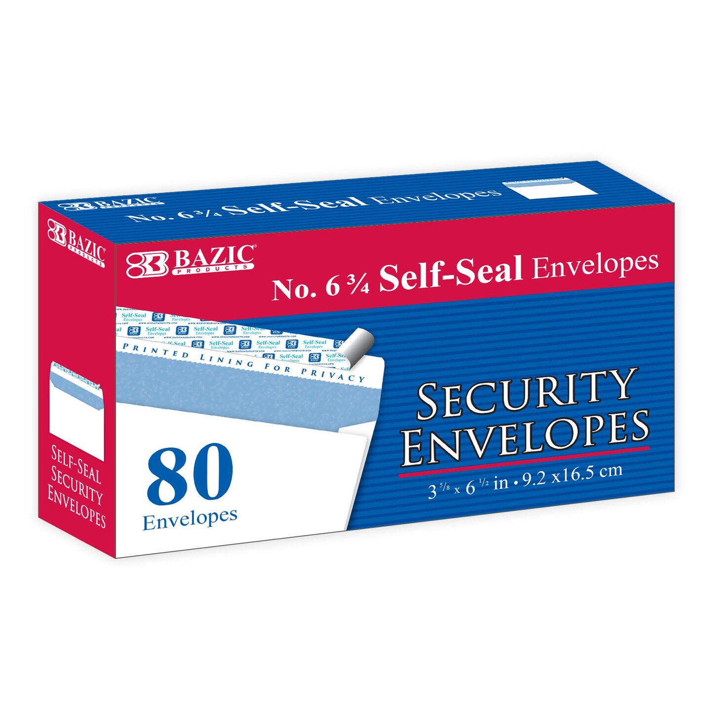 BAZIC #6 3/4 Self-Seal Security Envelope (80/Pack), size: 1-Pack | Michaels
