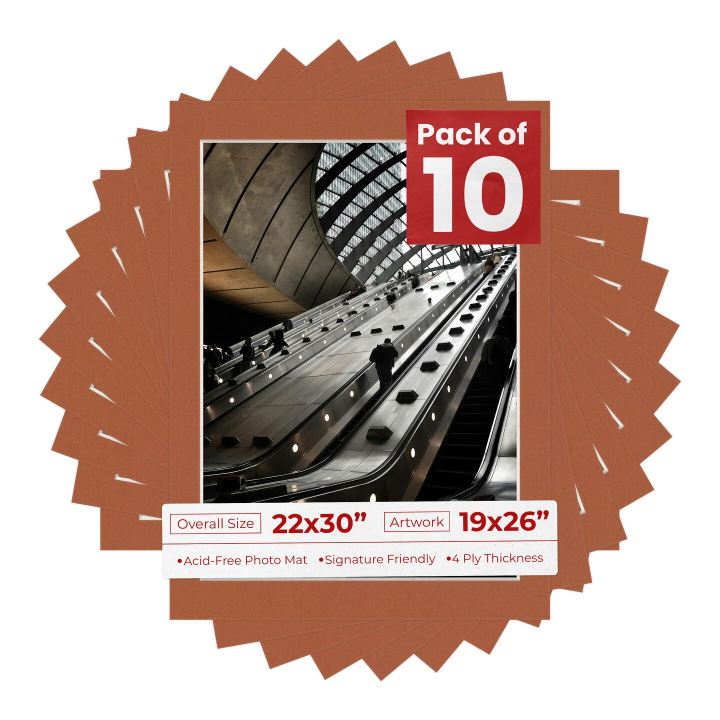 Terra-cotta Red Mat Board for 22x30 Frames - Fits 19x26 Photos, Color ...