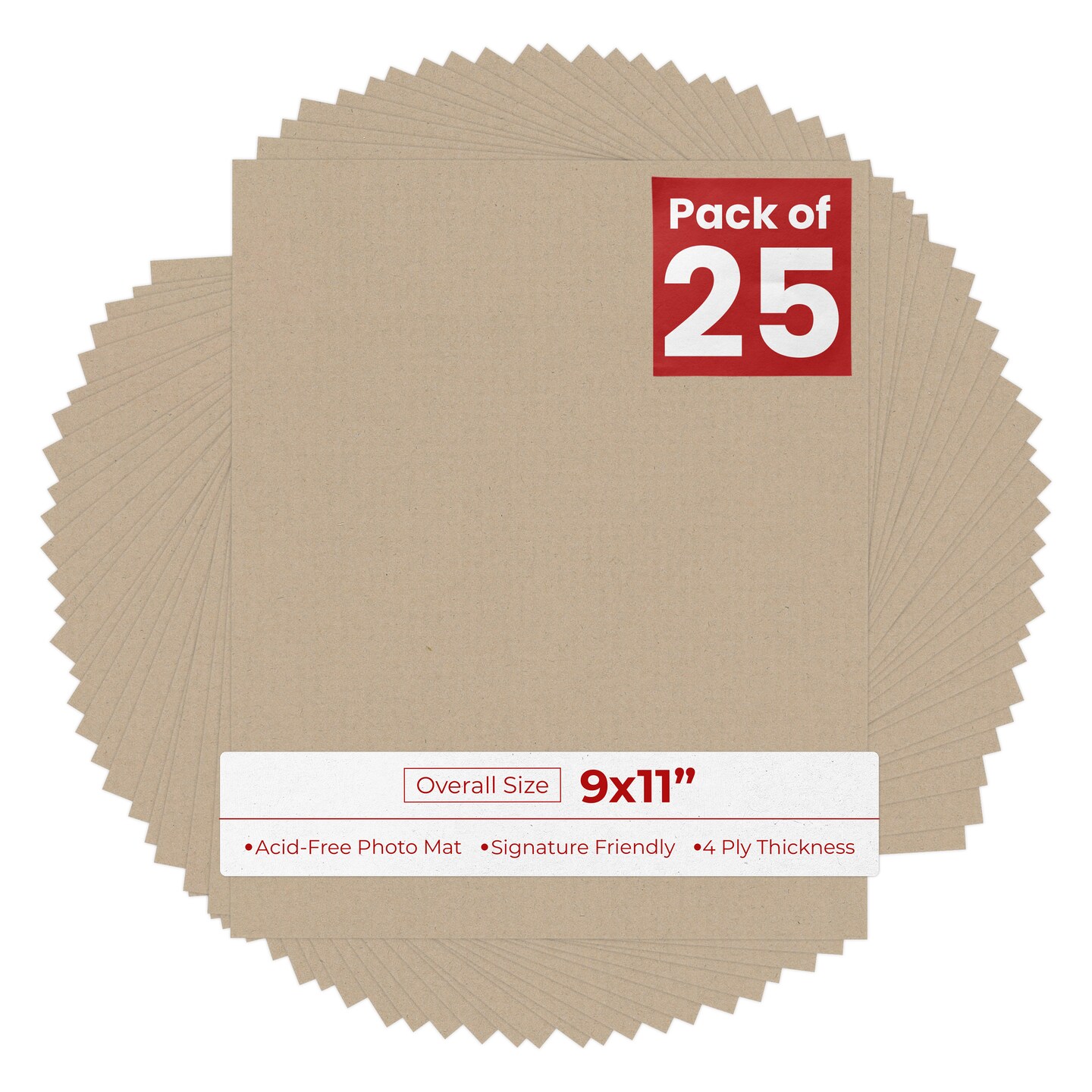 Tawny Brown 9x11 Uncut Mat Board - Blank Sheets, No Opening, Color ...