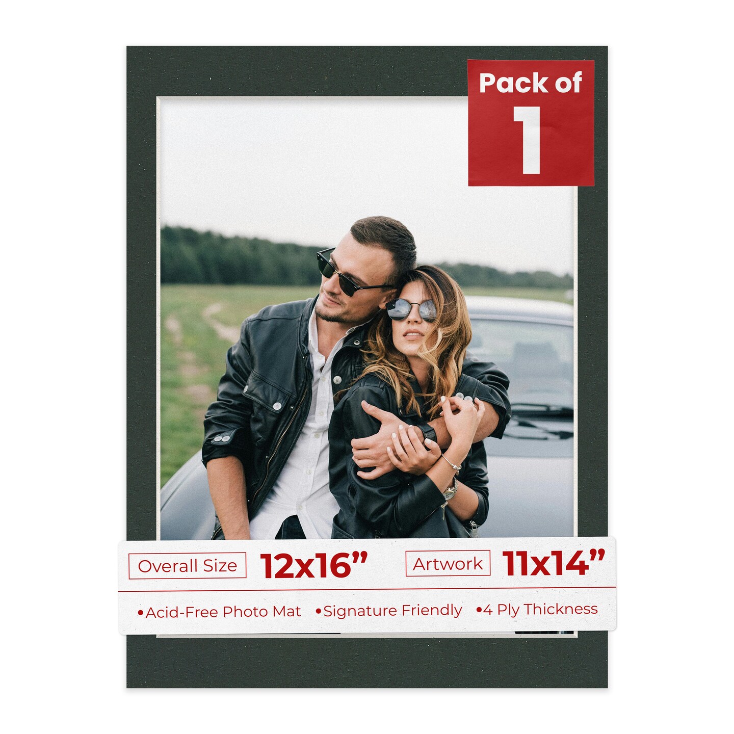Black Pebble Mat Board for 12x16 Frames - Fits 11x14 Photos, Color ...