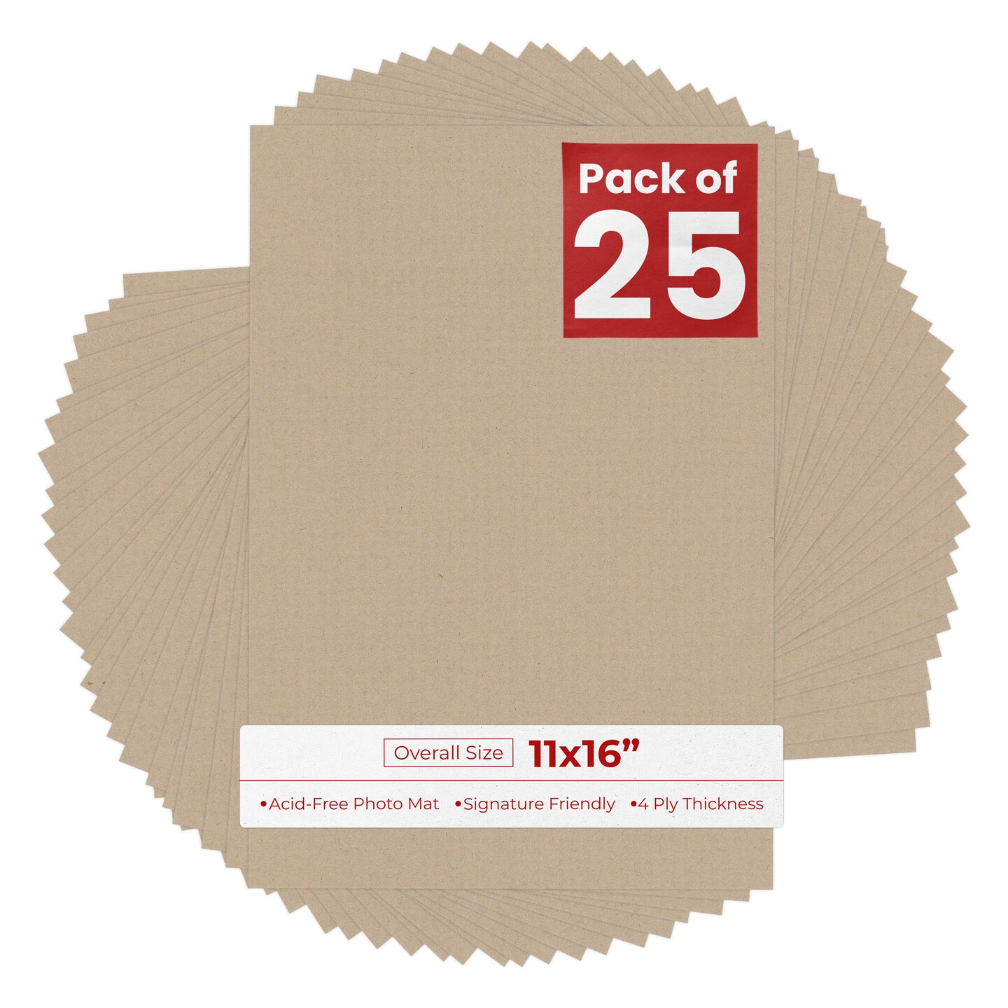 Tawny Brown 11x16 Uncut Mat Board - Blank Sheets, No Opening, Color ...
