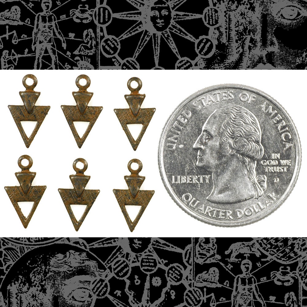 Chocolate Brown Plated Brass Double Mini Triangle Connectors - Set of ...