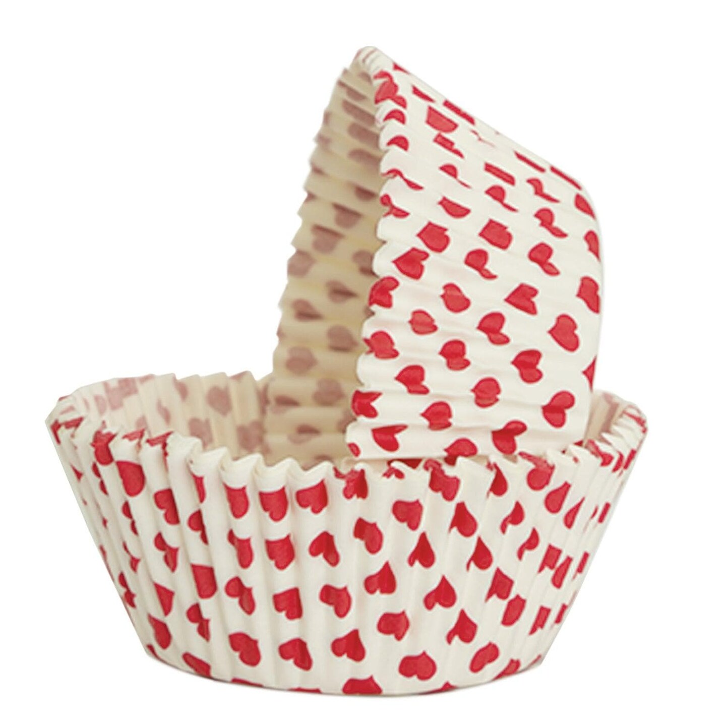 Red Heart Print Standard Size Cupcake Wrappers & Liners | 25 PC Set ...