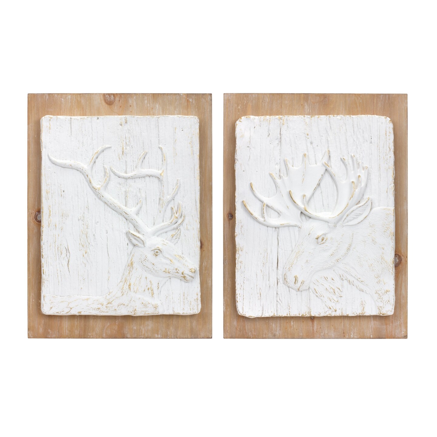 Melrose Set of 2 Moose with Deer Christmas Wall Plaques 16" | Michaels