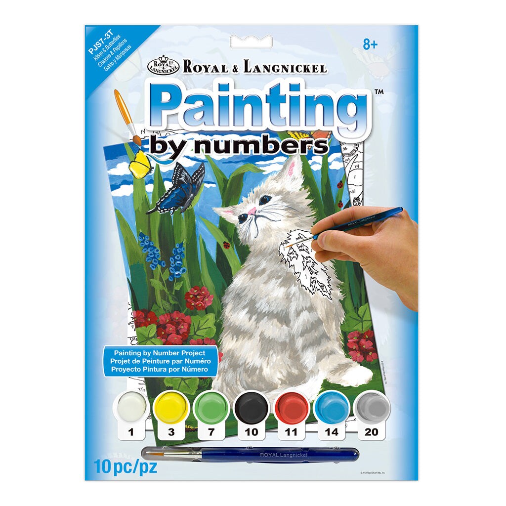 PJS7 | Painting by numbers™ 10pc 8.75" x 11.375" Kitten & Butterflies ...