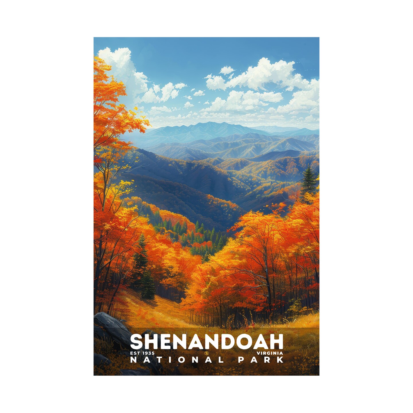 Shenandoah National Park Poster, Travel Art, Office Poster, Home Decor ...