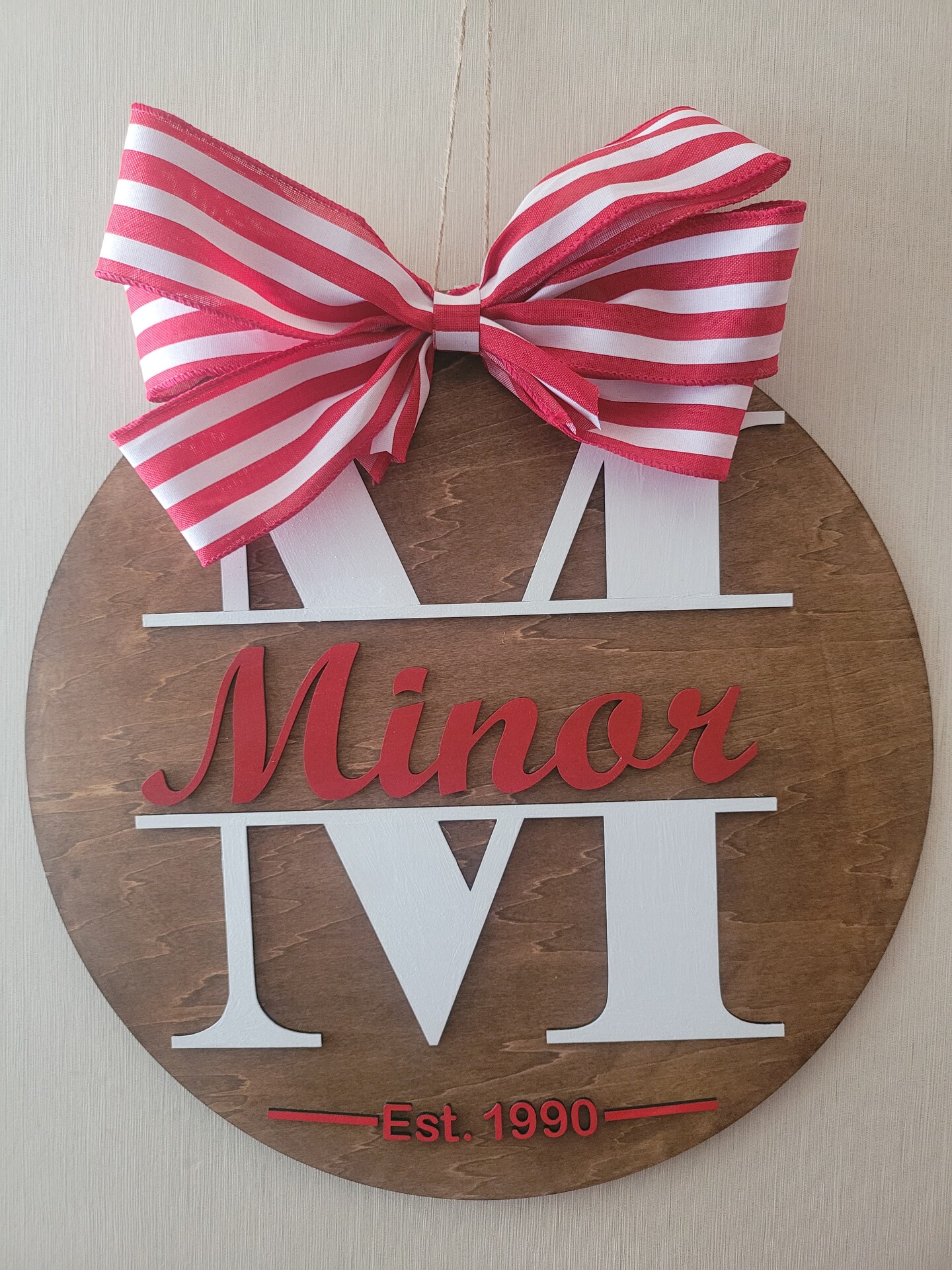 Front Door Sign, Family Monogram Door Hanger, Family Last Name Sign ...