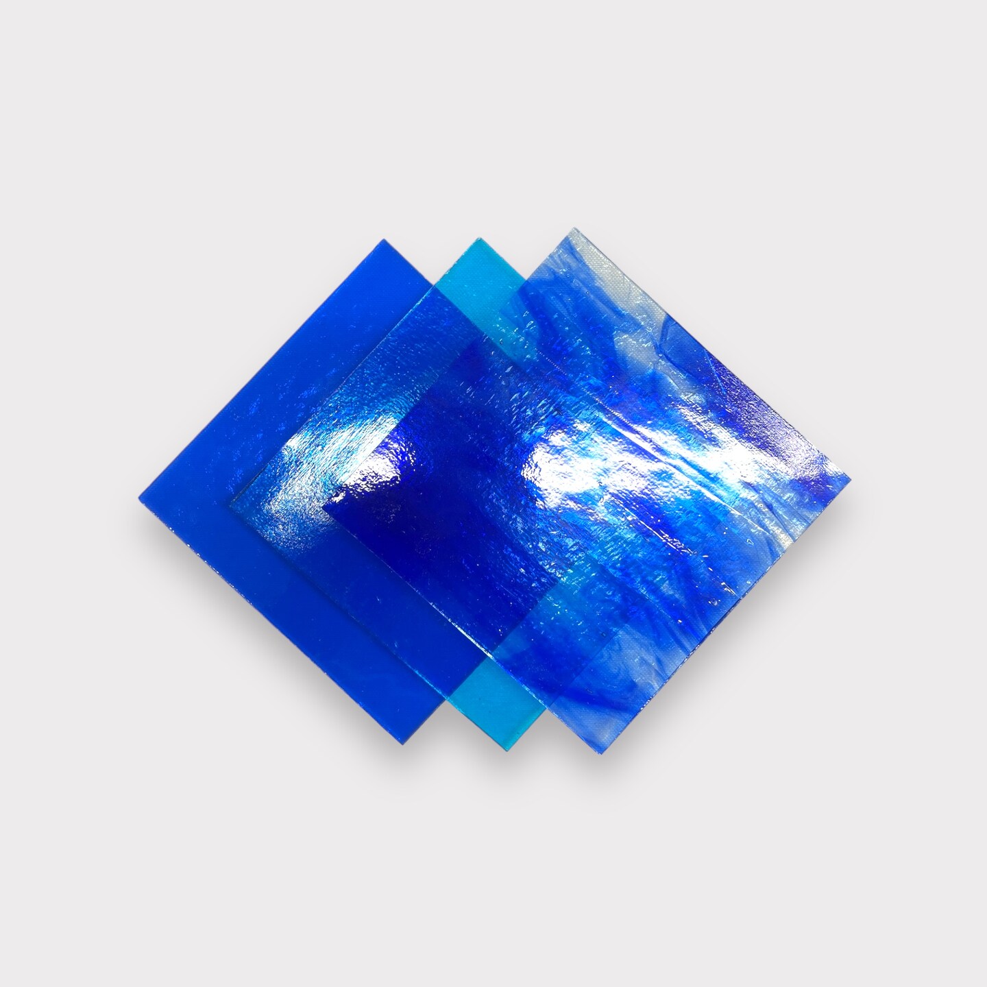 Blue Transparent Variety COE 96 Fusible Glass Sheets / Mosaic Glass - 3 ...