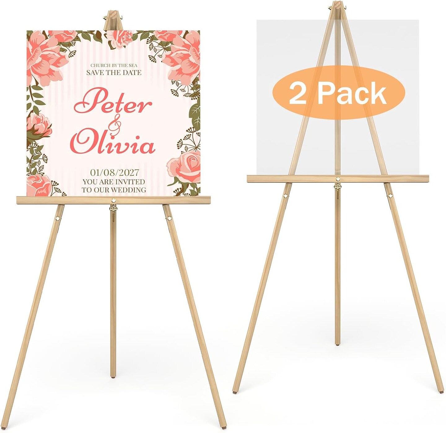 Art Easel Wooden Stand, 63" Portable Tripod Display. Artist easel ...