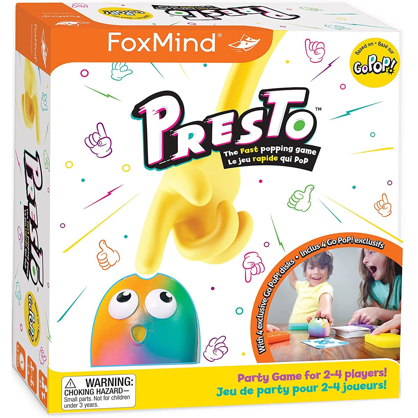 FoxMind Games: Go Pop! Presto, Fidget Popping Game, Family Fun Game, Includes 4 Exclusive ...