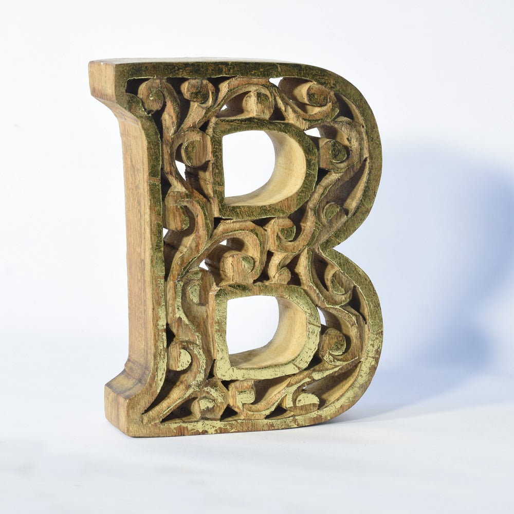 Handmade Eco-Friendly Gold Wooden Alphabet Letters For Wall Mount Decor ...