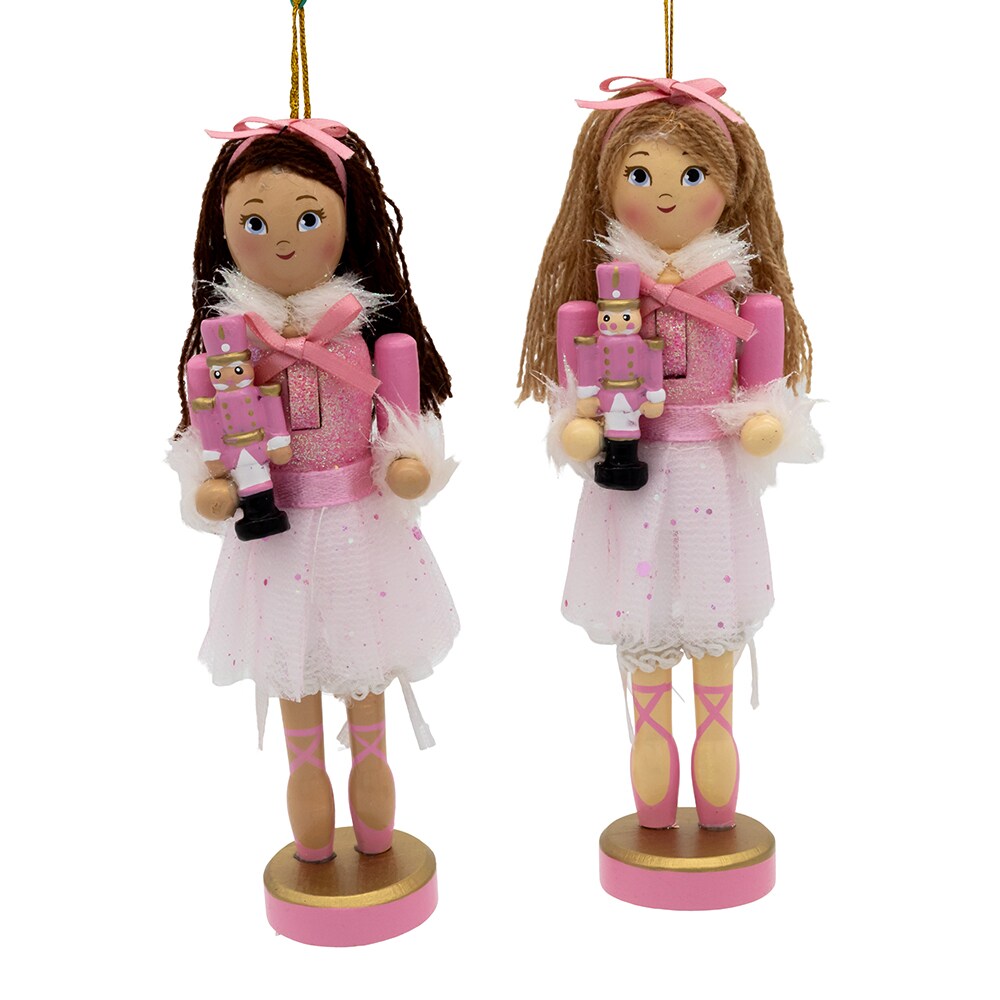 4" Clara With Blonde & Brunette Hair Nutcracker Ornaments, 2 Set | Michaels