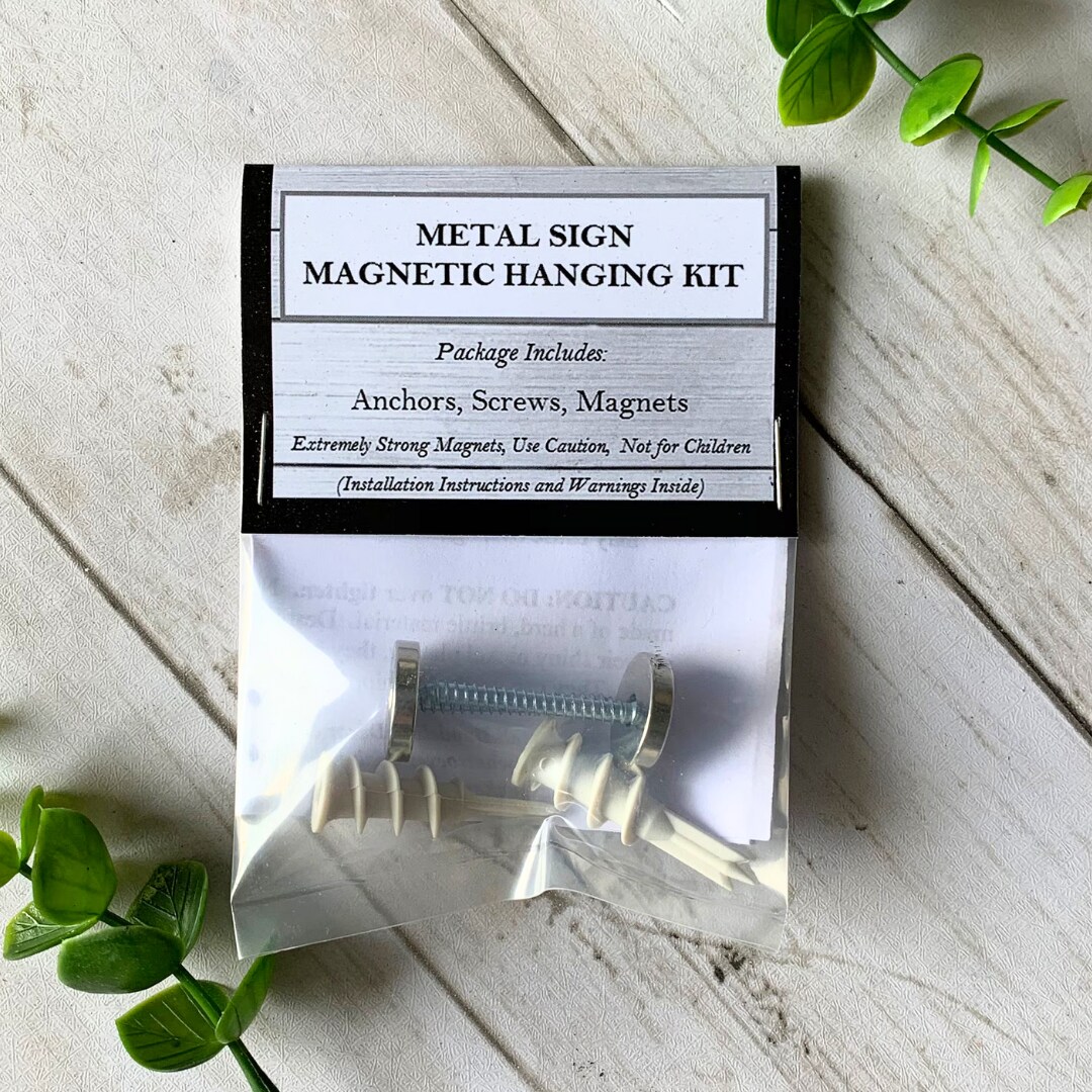 Magnetic Hanging Kit for Metal Signs | No Show Hanging Hardware with ...