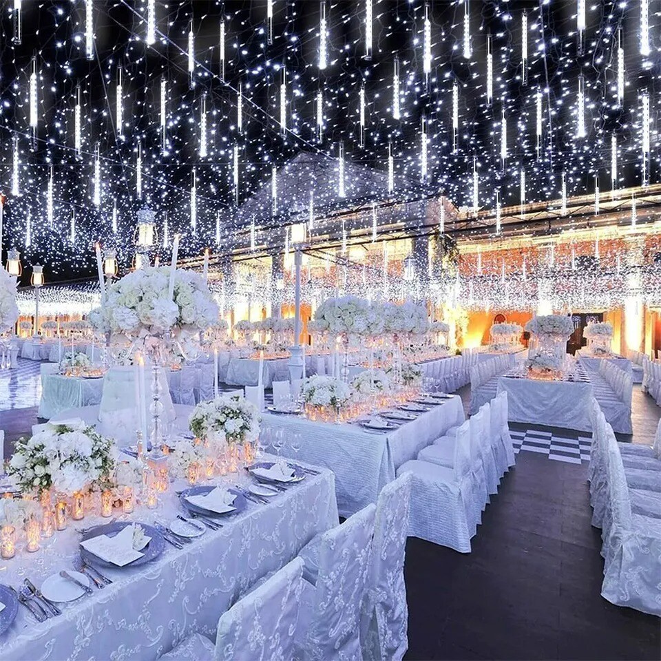 288 LED Outdoor Meteor Shower Lights Rain Tree String Light Garden ...