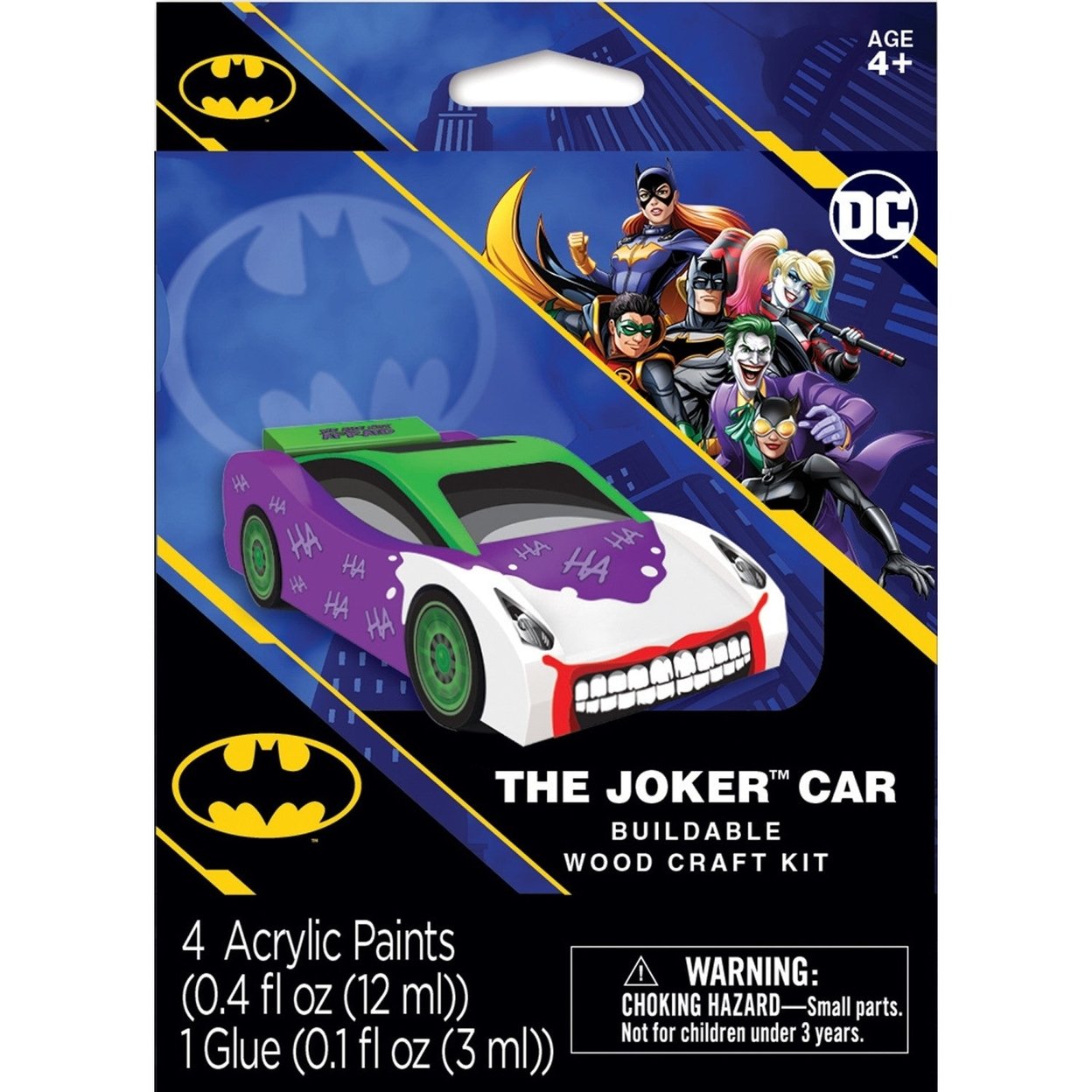MasterPieces Batman - Mini Joker Car Wood Wood Craft and Paint Kit ...