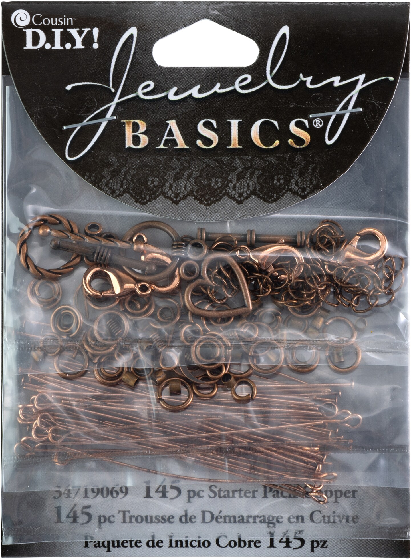 CousinDIY Jewelry Basics Metal Findings 145/Pkg-Copper Starter Pack ...
